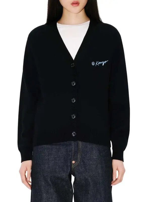 Kenzo Wild Tiger Embroidered Wool & Cotton Cardigan