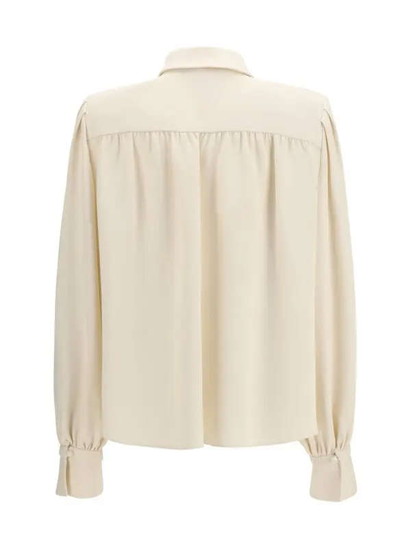 Valentino Garavani Cady Couture Shirt With Pleated Detailing And Padded Shoulders