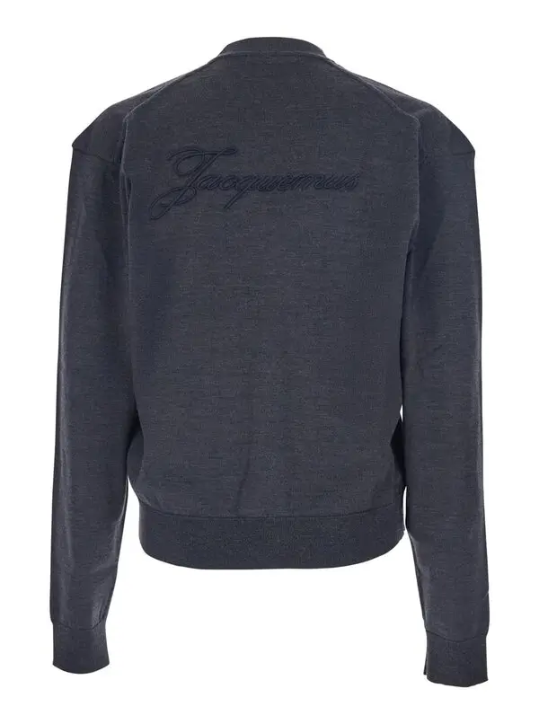 Jacquemus Cotton V-neck Cardigan With Back Logo