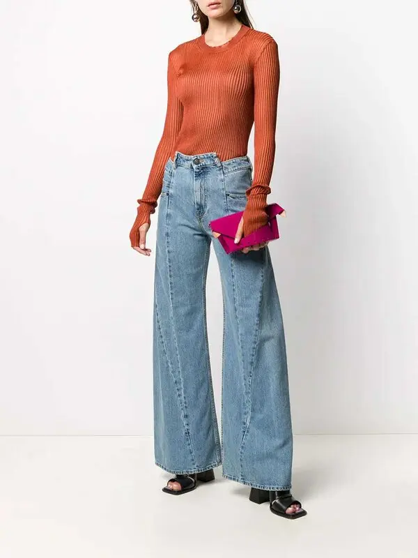 MAISON MARGIELA Décortiqué Wide Leg Jeans - Blue