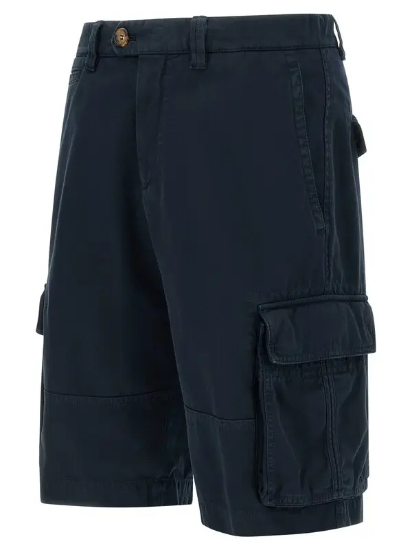 Brunello Cucinelli Garment-dyed Twisted Cotton Gabardine Cargo Bermuda Shorts