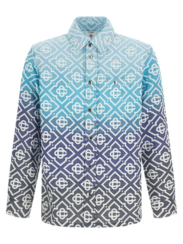 Casablanca Shacket 'monogram Gradient Jacquard - Blue