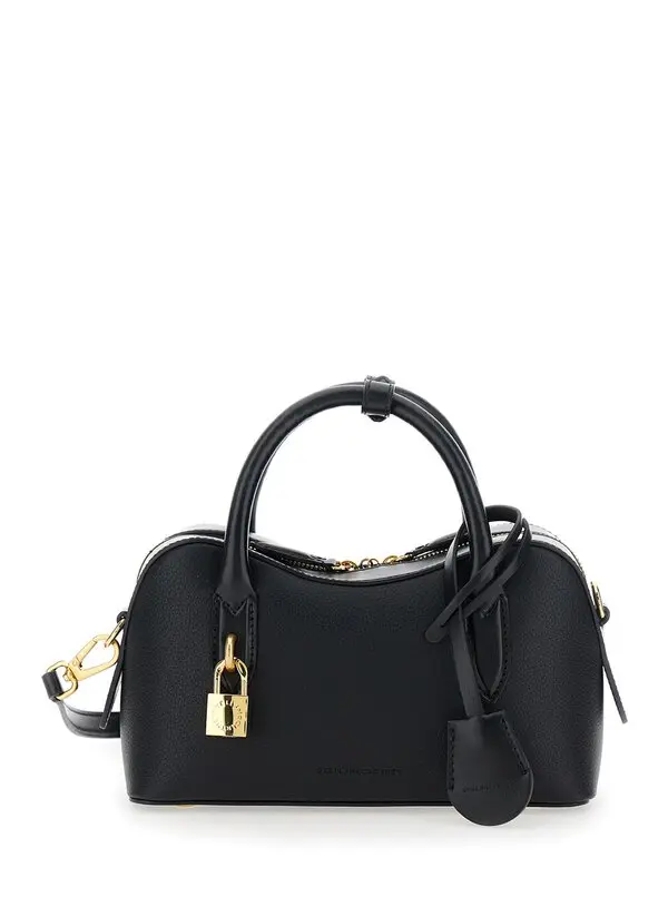Stella McCartney Small Ryder Handbag With Logo Lock Detail And Two Top Handles In Black Eco-leather - Multicolor