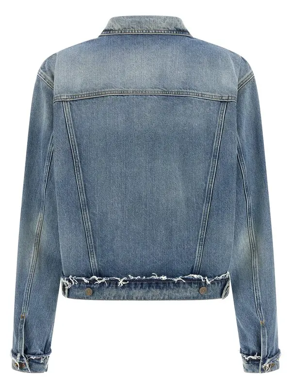 MAISON MARGIELA Denim Jacket With Contrast Stitching And Frayed Hems