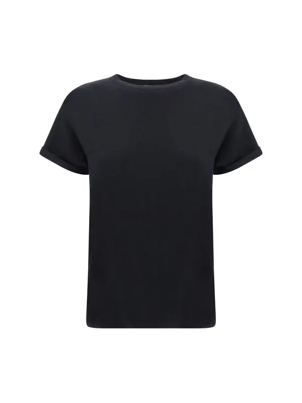 Brunello Cucinelli Cashmere Glitter T-shirt - Black