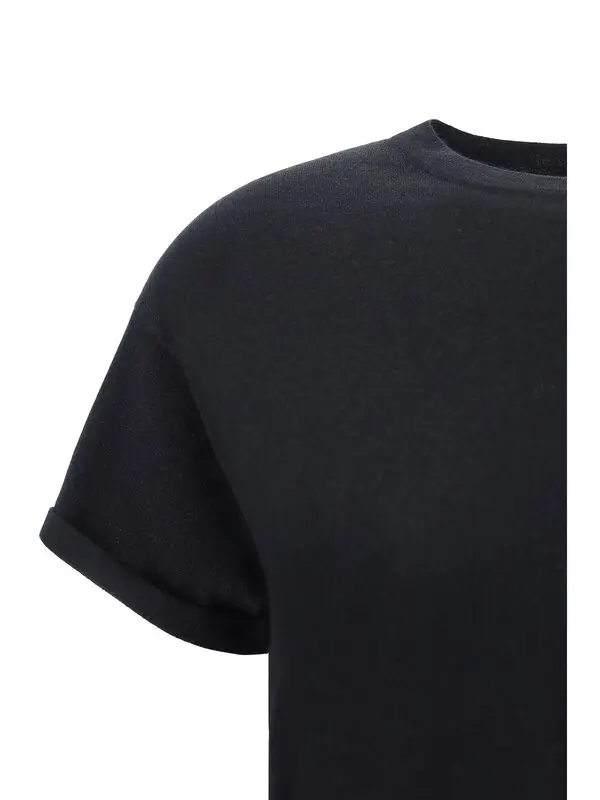 Brunello Cucinelli Cashmere Glitter T-shirt - Black