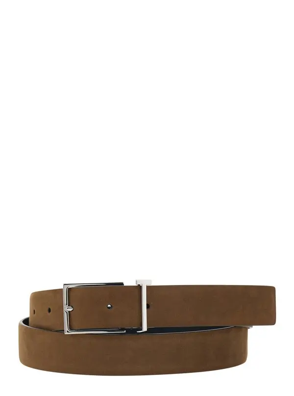 TOM FORD Leather Belt With T Loop Detail - Multicolor