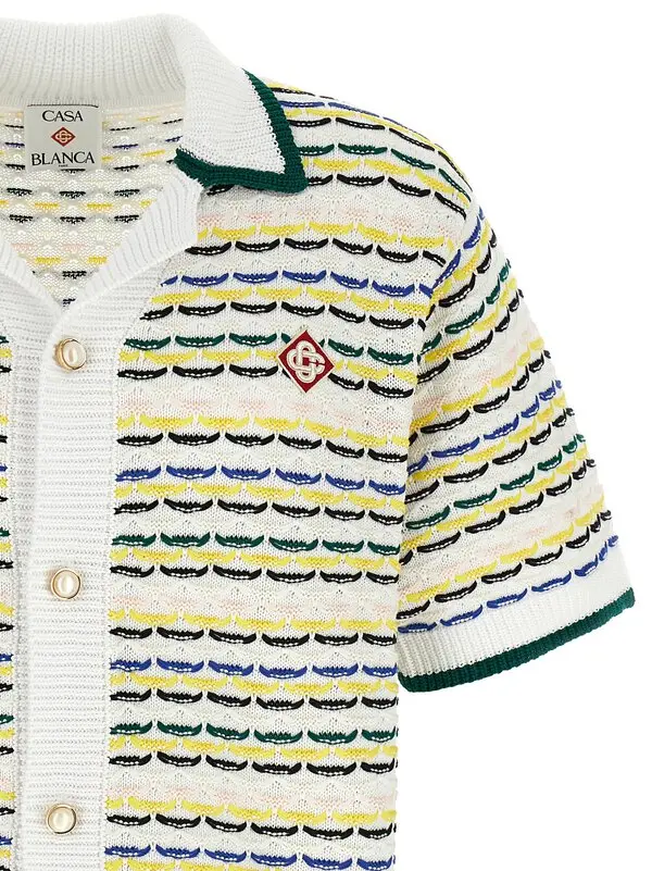 Casablanca Tuck Stitch Short Sleeve' Shirt
