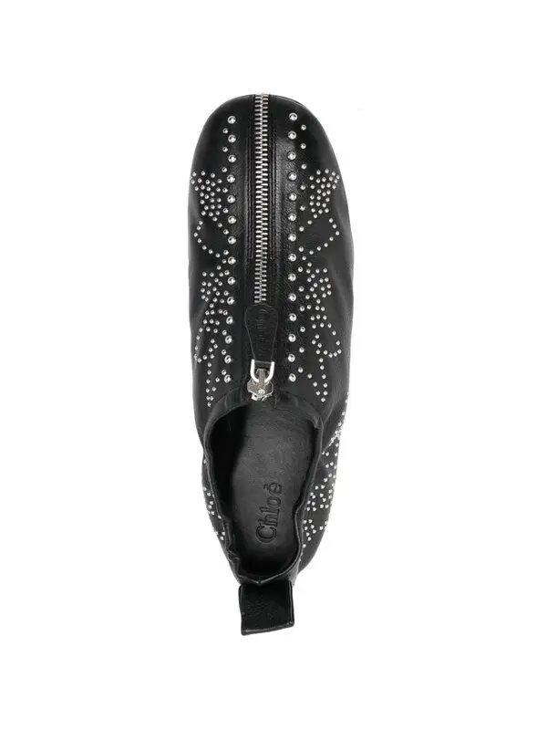 Chloé Susanna Studded Leather Flat Shoes - Multicolor