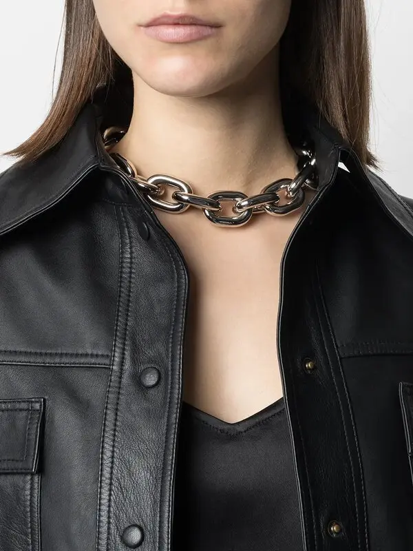Rabanne Chain Necklace With T-bar Closure - Silver