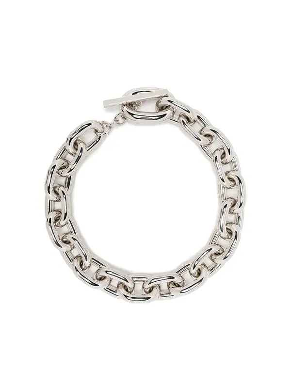 Rabanne Chain Necklace With T-bar Closure - Silver