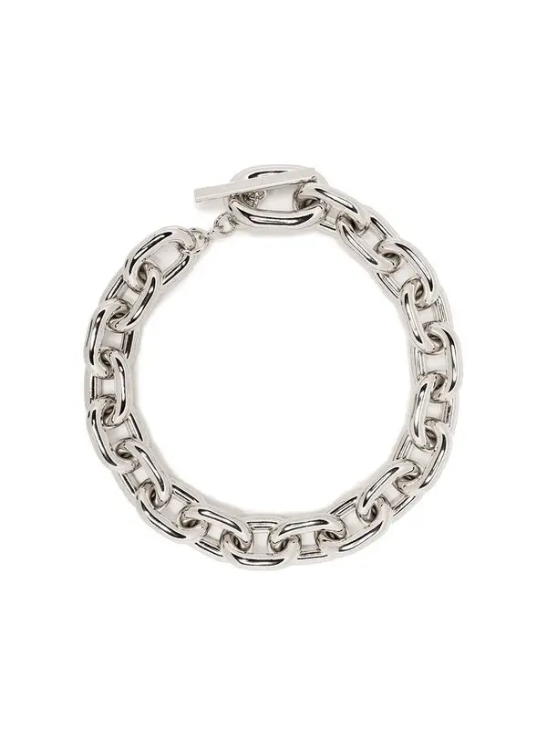 Rabanne Chain Necklace With T-bar Closure - Silver