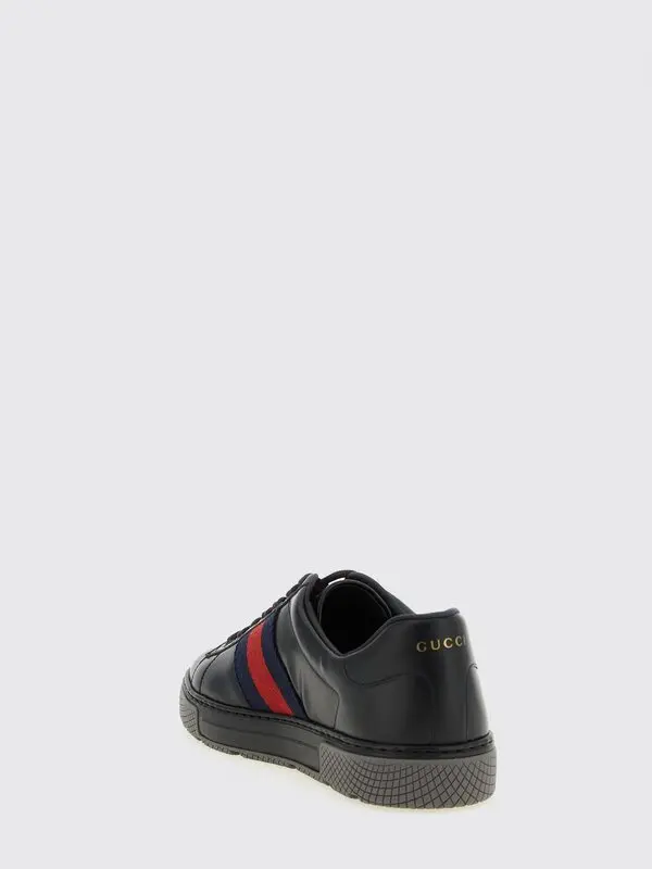 Gucci Web" Stripe Leather Sneakers