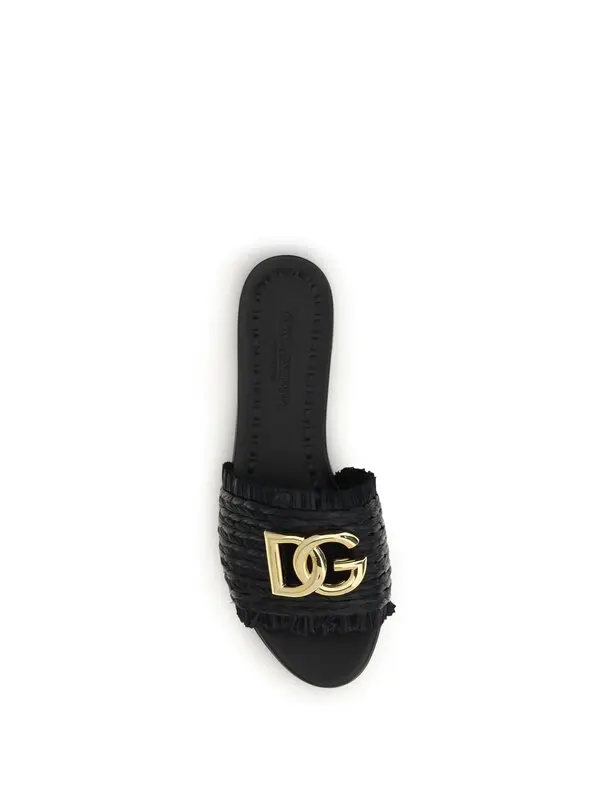 Dolce & Gabbana Raffia Open-toe Sandals