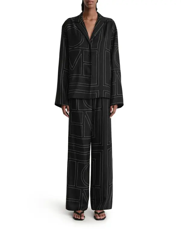 TOTEME Silk Monogram Trousers - Multicolor