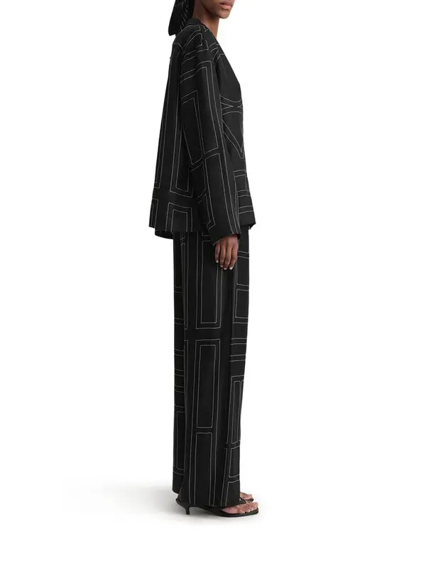 TOTEME Silk Monogram Trousers - Multicolor