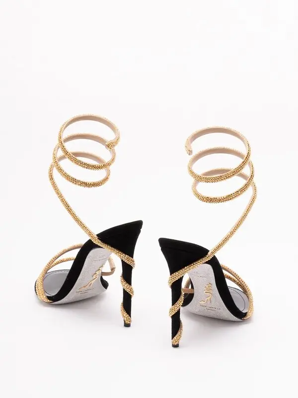 Rene Caovilla Embellished Spiral Strappy Sandals - Multicolor