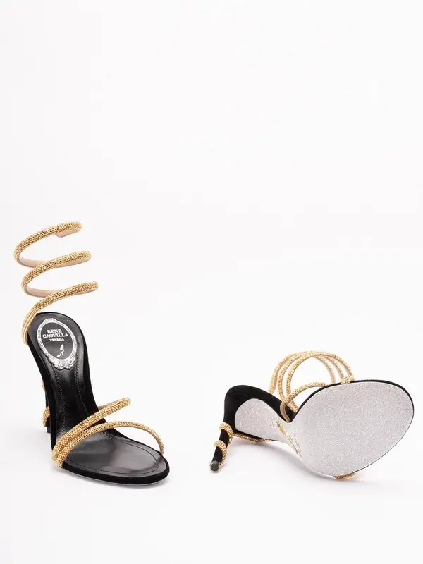 Rene Caovilla Embellished Spiral Strappy Sandals - Multicolor