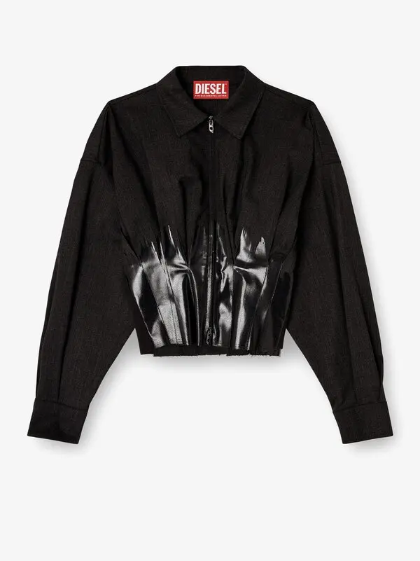DIESEL® Virgin Wool Blend Jacket With Pleated Details