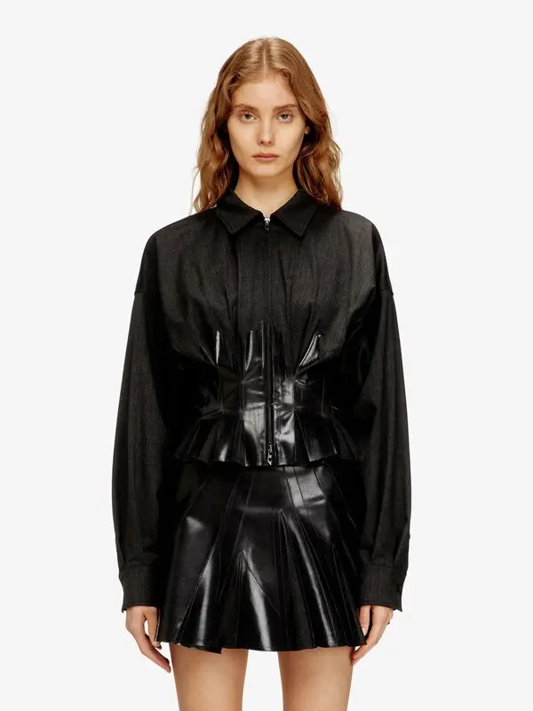 DIESEL® Virgin Wool Blend Jacket With Pleated Details