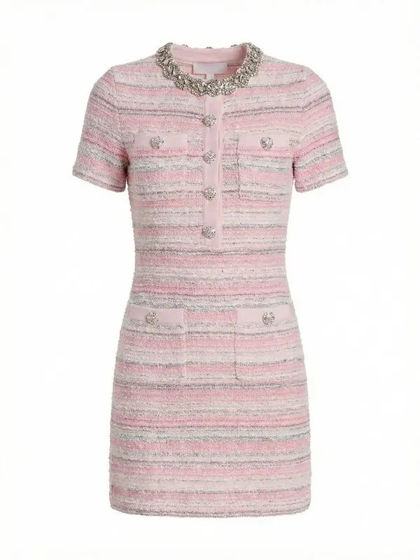 SELF-PORTRAIT Textured Knit Mini Dress
