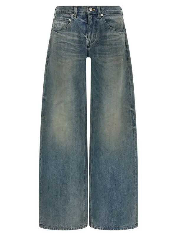 Balenciaga Baggy Outback Cotton Jeans - Blue