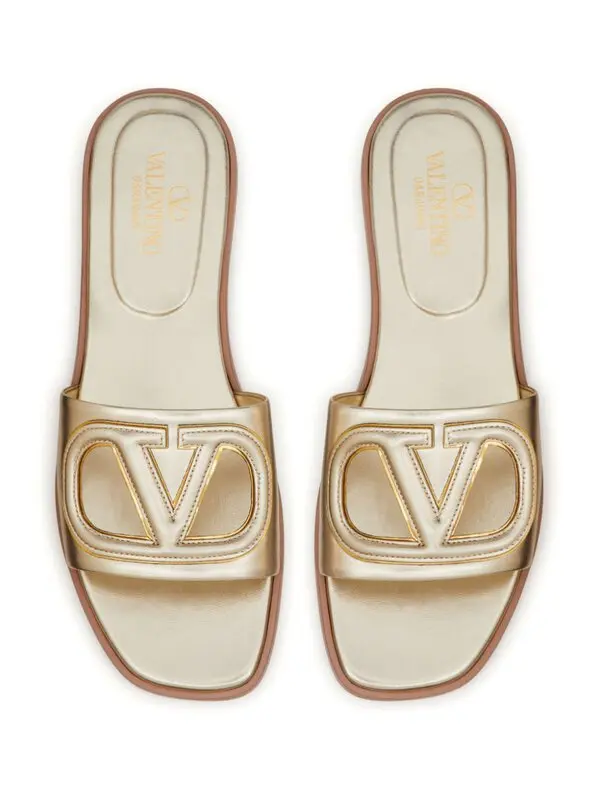 Valentino Garavani Vlogo Signature Flat Sandals - Multicolor