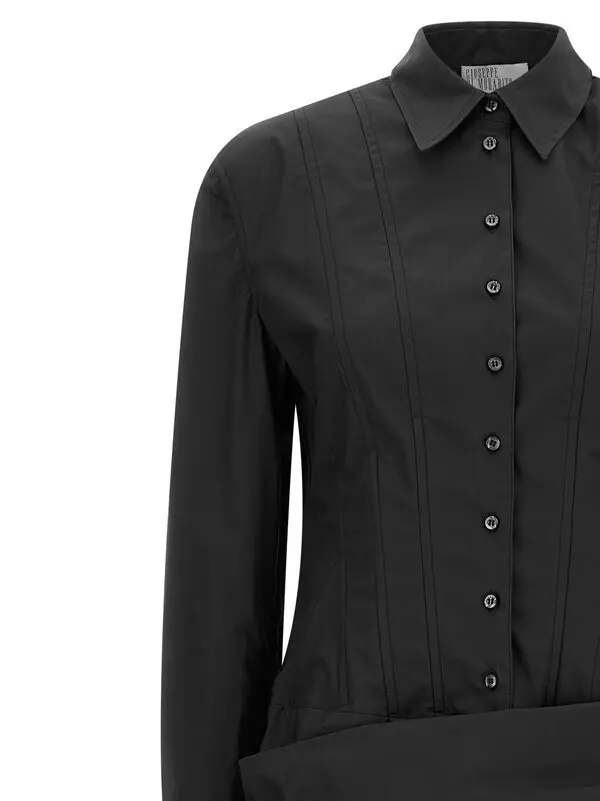 Giuseppe Di Morabito Cotton Poplin Bustier Chemisier Mini Dress - Black