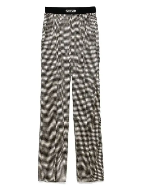 TOM FORD Polka Dot Silk Trousers - Black