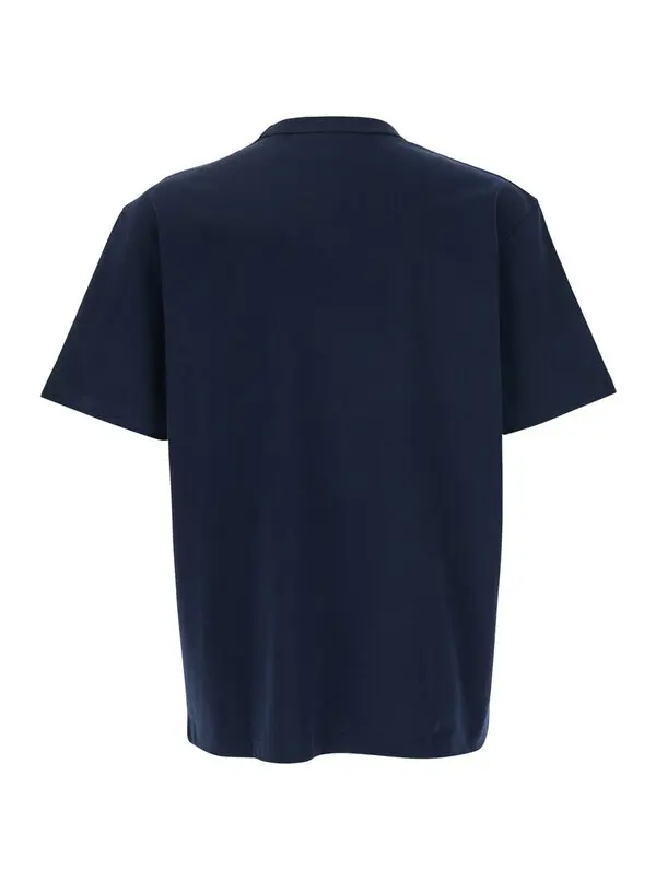 A.p.c. Blue Crewneck T-shirt With Logo Embroidered On The Front In Cottonr - Multicolor