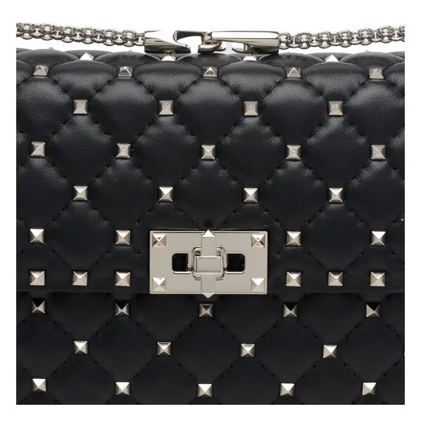 Valentino Garavani Rockstud Spike Medium Shoulder Bag - Black