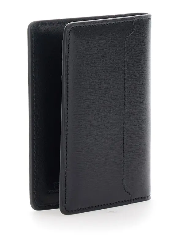 Fendi Card Holder With Ff Logo Plate On The Front And Rectangular Design In Leather
