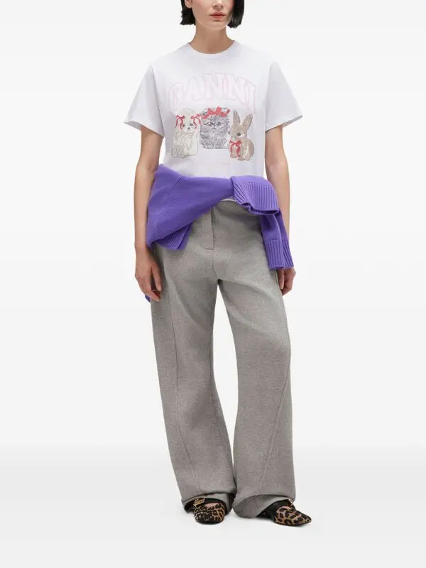 GANNI Organic Cotton Graphic T-shirt - Multicolor