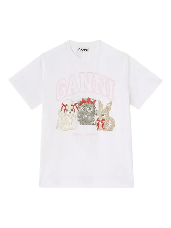 GANNI Organic Cotton Graphic T-shirt - Multicolor