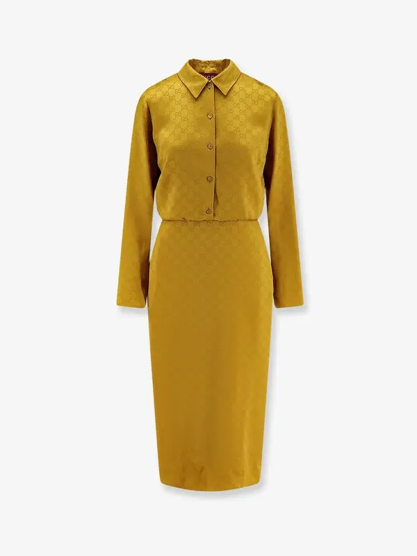 Gucci Gg Satin Chemisier Dress - Multicolor