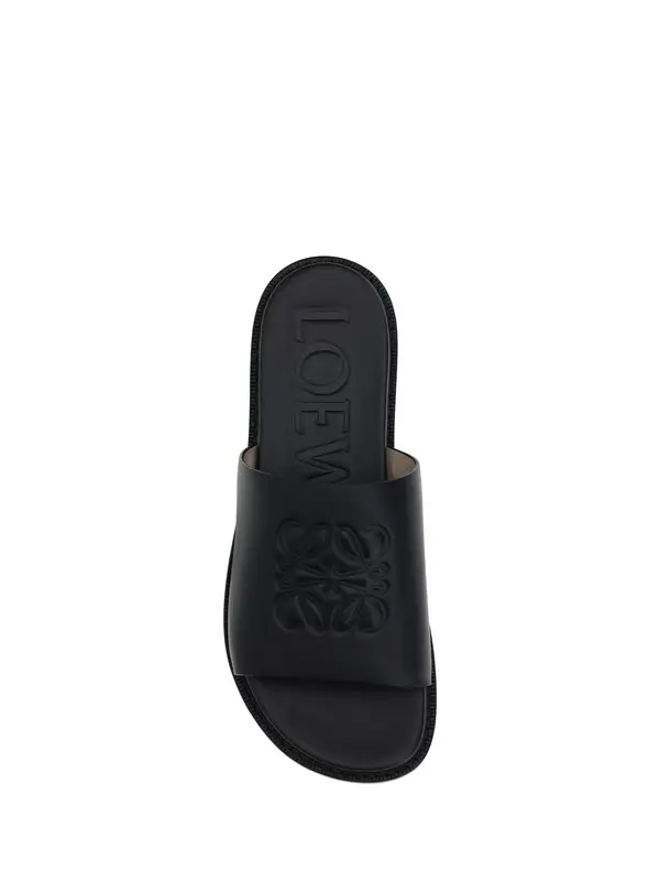 Loewe Slide Anagram Flex Sandals - Black