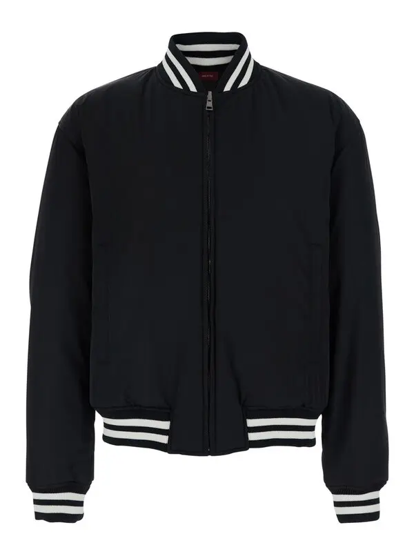 Gucci Black Reversible Tech Fabric Bomber Jacket - Multicolor