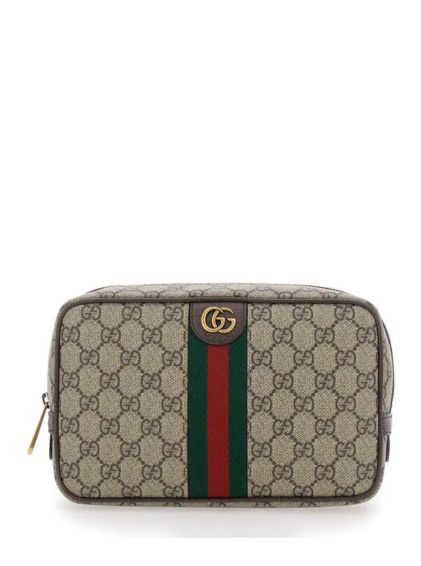 Gucci Ophidia Gg Canvas Clutch With Web Detail - Multicolor