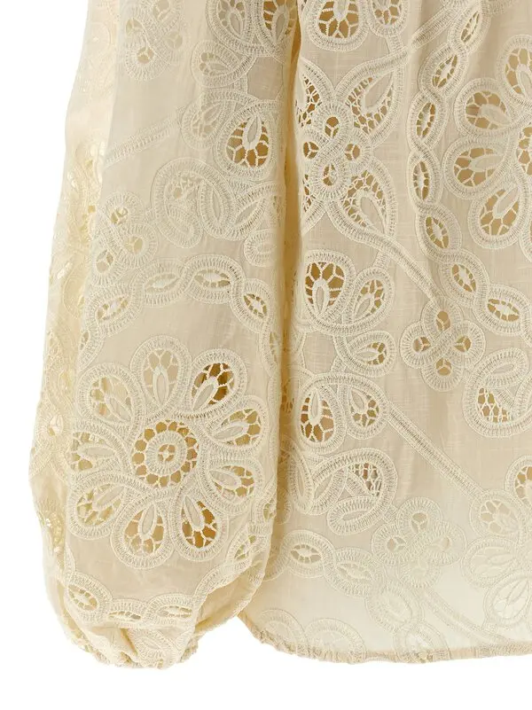 Zimmermann Rhiannon Embroidered Cotton Blouse - Cream