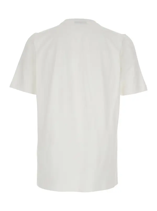 Dsquared2 White Crew Neck T-shirt With Logo Lettering On The Front In Cotton For