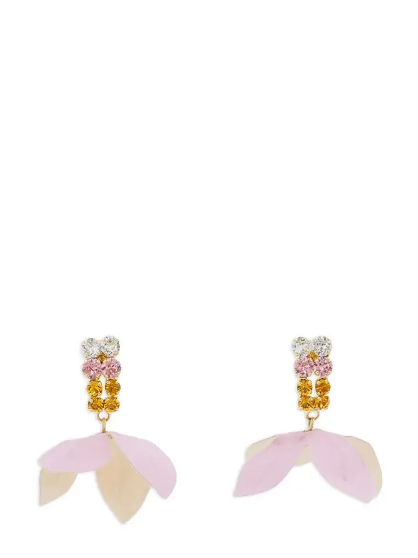 Marni Crystal Flower Drop Earrings - Multicolor