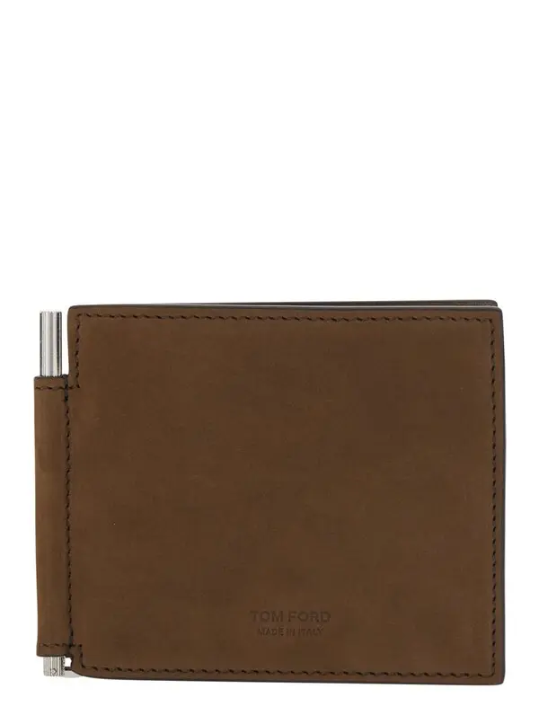TOM FORD Wallet With Embossed Logo Lettering And Money Clip In Leather For - Multicolor