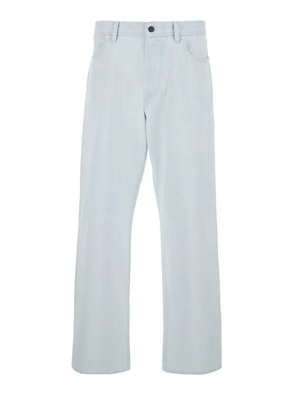 Stone Island Light Wash Denim Jeans With Logo Patch