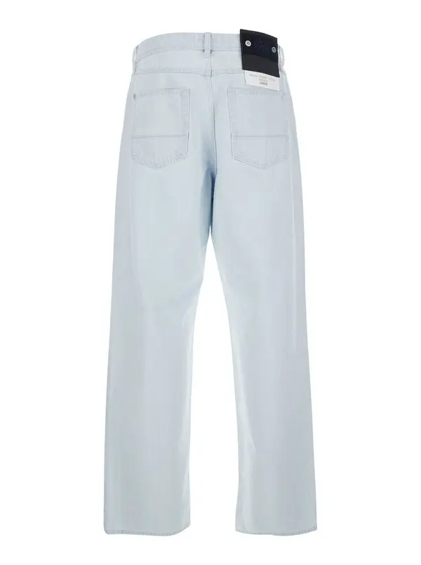 Stone Island Light Wash Denim Jeans With Logo Patch