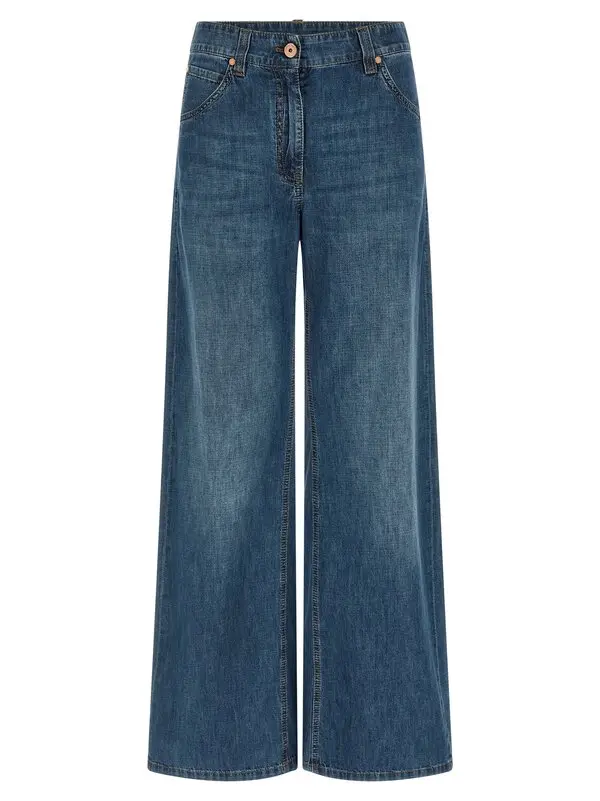 Brunello Cucinelli Wide Leg Jeans - Blue