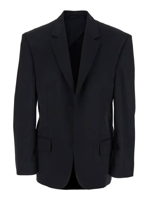 Balenciaga Single-breasted Jacket With Notched Lapel In Wool - Multicolor