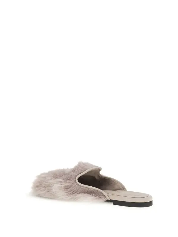 Dolce & Gabbana Sheepskin Mules - Gray