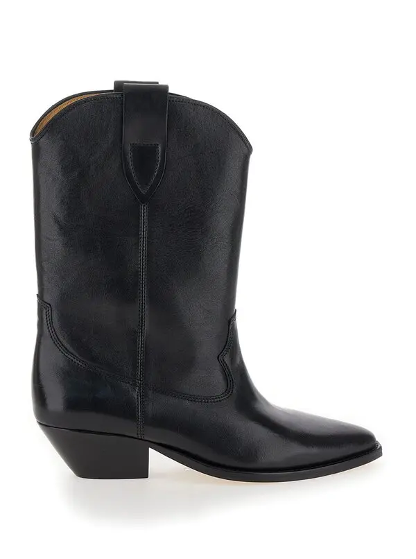 Isabel Marant Étoile Duetro Black Leather Ankle Boots - Multicolor