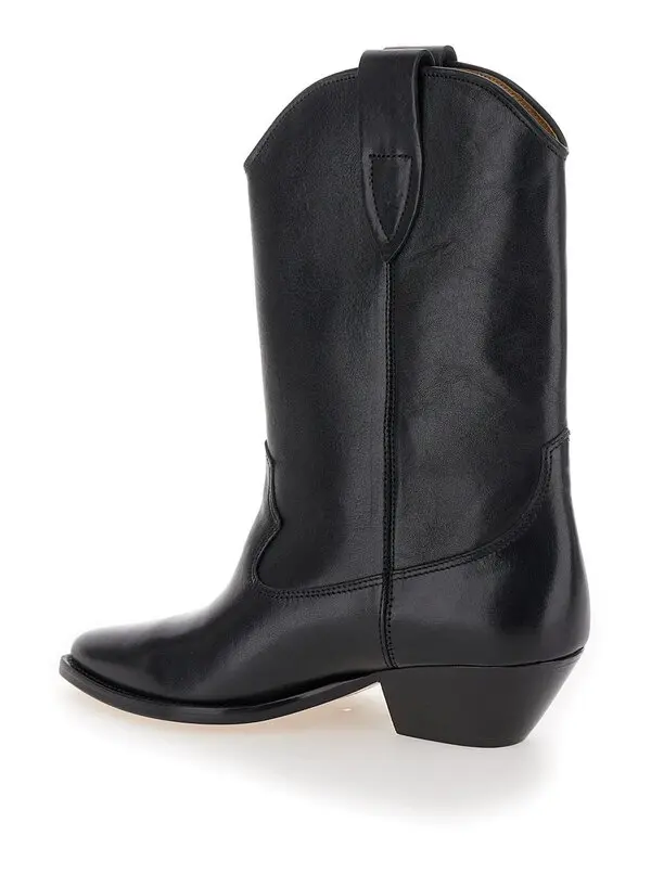 Isabel Marant Étoile Duetro Black Leather Ankle Boots - Multicolor