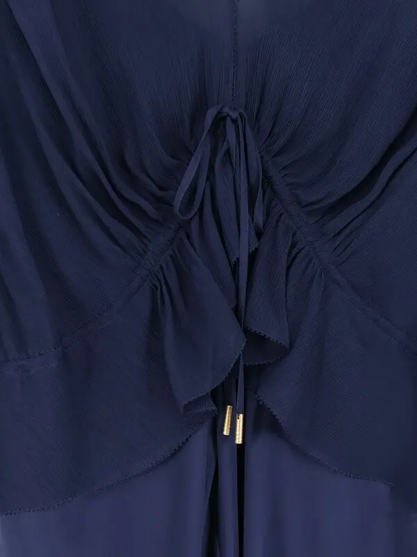 Alberta Ferretti Long Voile Dress - Multicolor